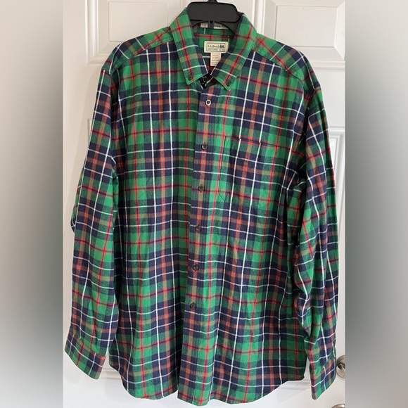 L.L. Bean | Shirts | Ll Bean Mens L Scotch Tartan Plaid Flannel Shirt ...